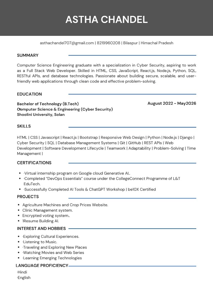 Astha Chandel | Cybersecurity & AI Engineer Portfolio